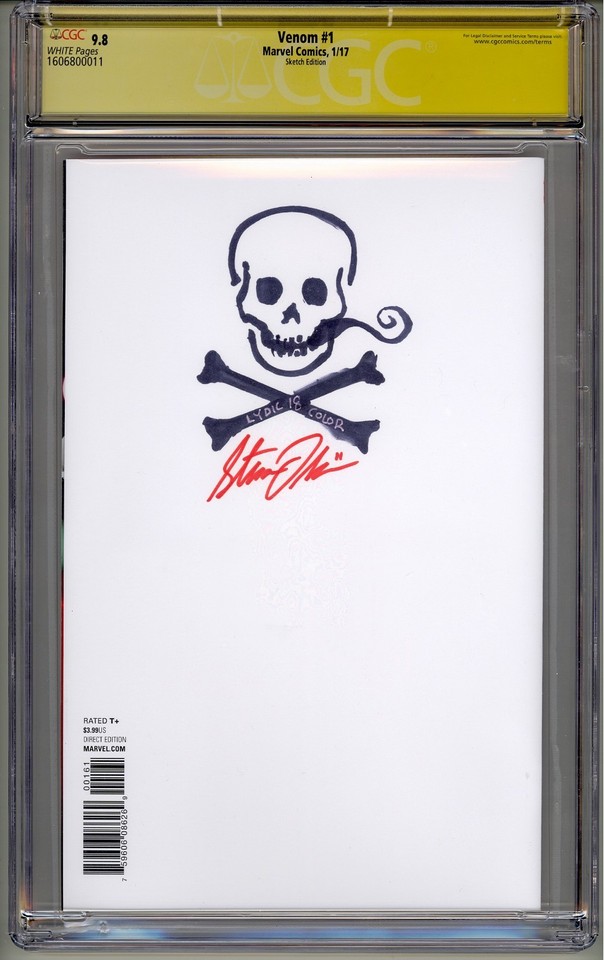 VENOM #1 CGC SS 9.8 STEVE LYDIC ORIGINAL ART SKETCH SAM DE LA ROSA ...