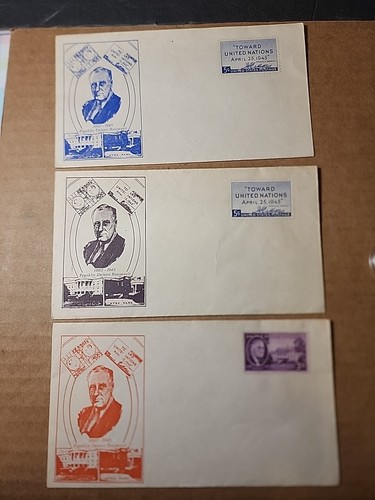 Franklin Delano Roosevelt Cover Envelope w/ Unused Stamp 3 Color ...