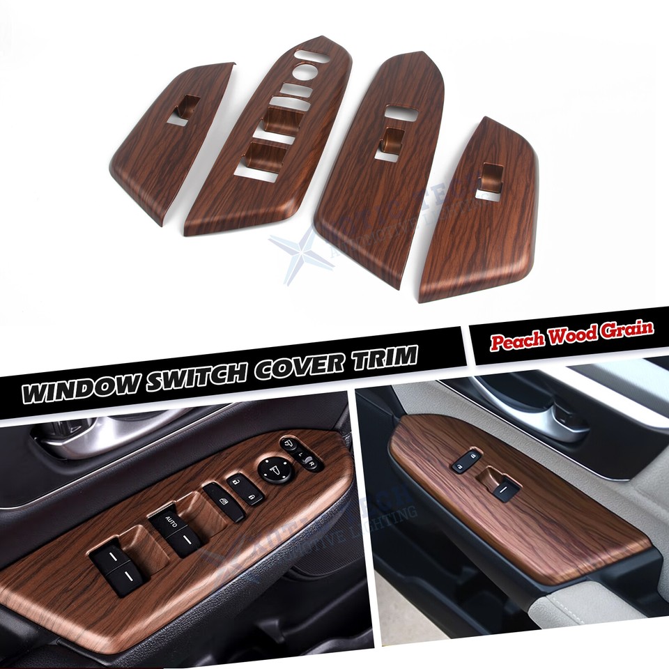 Interior Sporty Center Console Cover Trim Peach Wood Grain For Honda ...