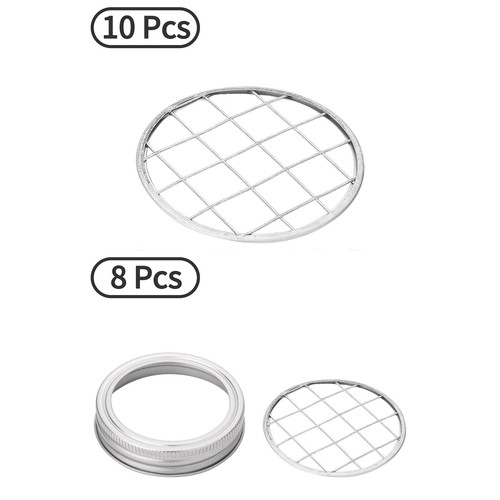 Tinplate Mason ,Flower Jar Insert Frog Lid Grid Organizer for Regular ...