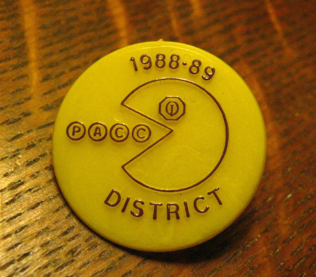 PACC District 1988 - 89 Lapel Pin / Vintage Pac-Man PacMan Meeting ...