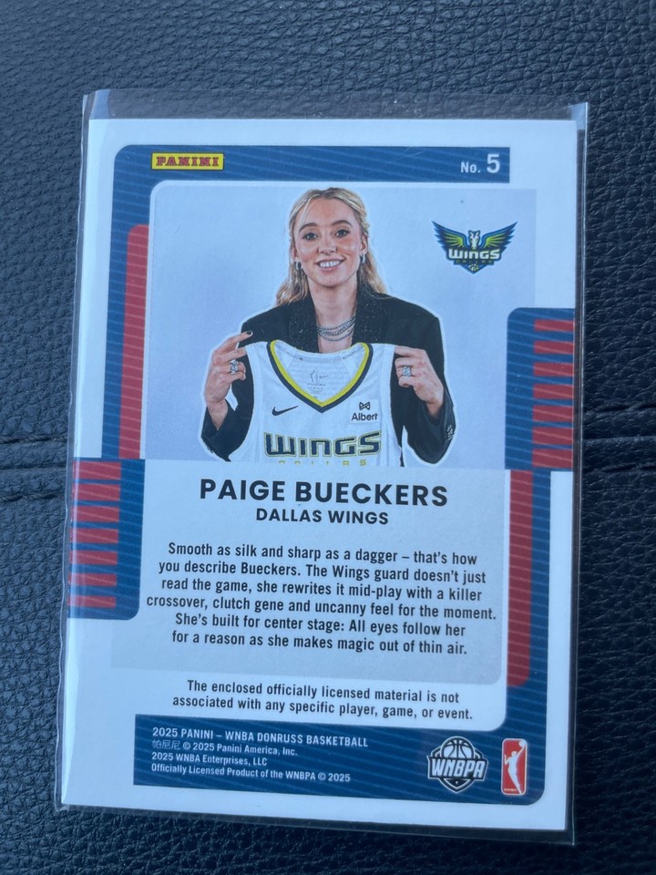Paige Bueckers 2025 WNBA Donruss Rookie Jersey Patch!!!! | eBay
