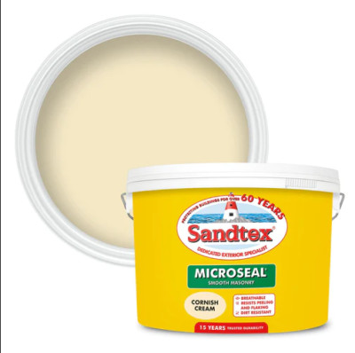 SANDTEX MICROSEAL SMOOTH MASONRY CORNISH CREAM 10L | eBay UK