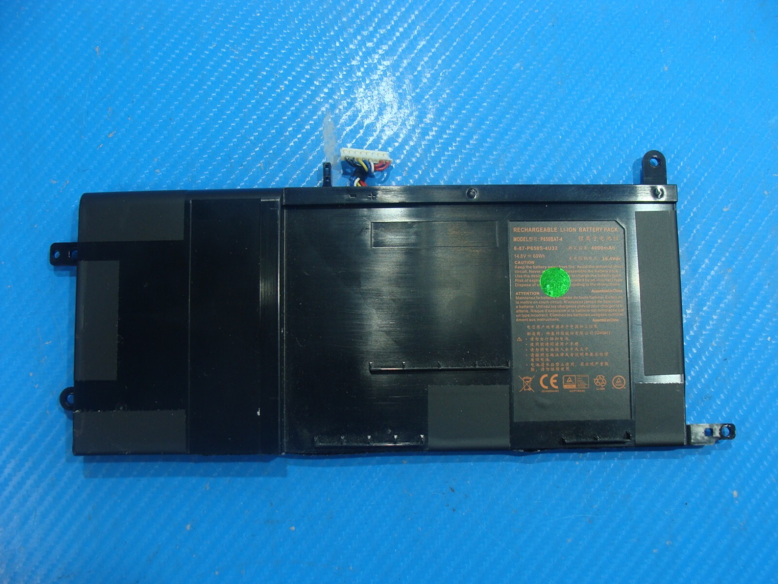 Sager P650SG 15.6" Genuine Laptop Battery 14.8V 60Wh 3915mAh P650BAT-4 ...