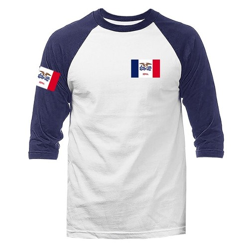State of Iowa Flag Crest IA Graphic 3/4 Sleeve Raglan | eBay