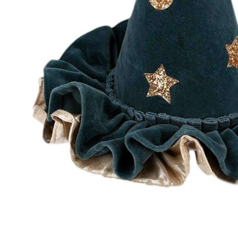 Vintage Pointed Hat with Star and Moon Witch Hat Halloween Hat for Boys ...
