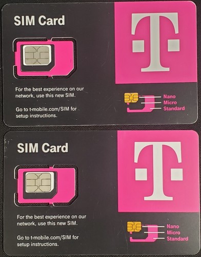 2 PCS New T-Mobile SIM Card R15 5G 4G LTE TMobile Triple Cut Nano Micro ...