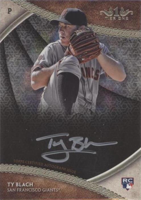 2017 Topps Tier One - Breakout Autographs Ty Blach #BOA-TB Silver Ink ...