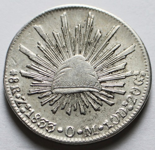 1833 Zs OM Mexico 8 Reales Silver Coin Zacatecas Mint, cleaned | eBay