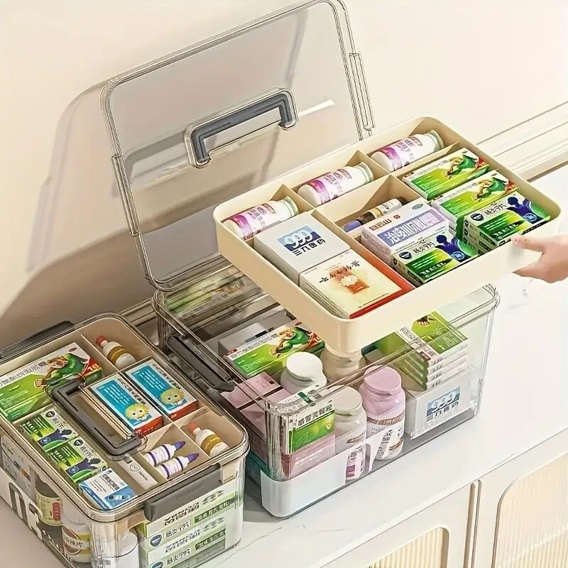 Medicine Storage Box Portable Medication Storage Large Capacity ...