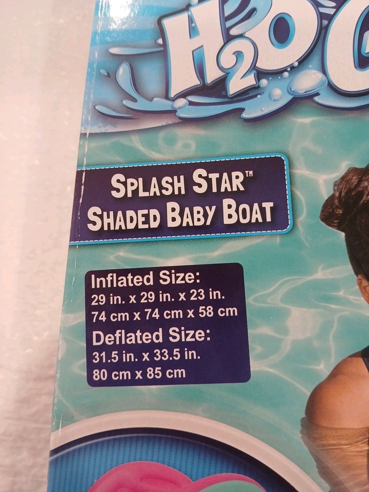 NEW H2O GO! Splash Star Shaded Baby Boat - Inflatable Child Pool Float ...