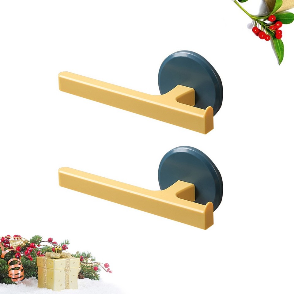 2PCS Wall Mounted Towel Bar Punch Free Towel Rack Bathroom Holder (Blue ...