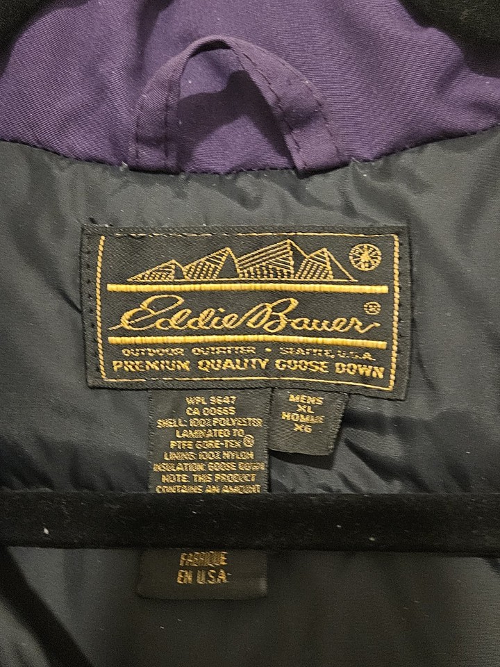 Vintage 1990s 0Eddie Bauer Ridge Line Gore-Tex Goose Down Coat Green ...