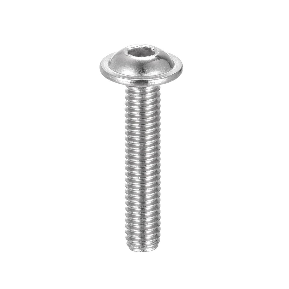 M6x30mm 304 Stainless Steel Flanged Button Head Socket Cap Screws 50pcs ...