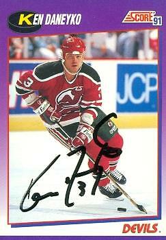Ken Daneyko autographed hockey card (Devils Stanley Cup Hero) 1991 Score #46 | eBay