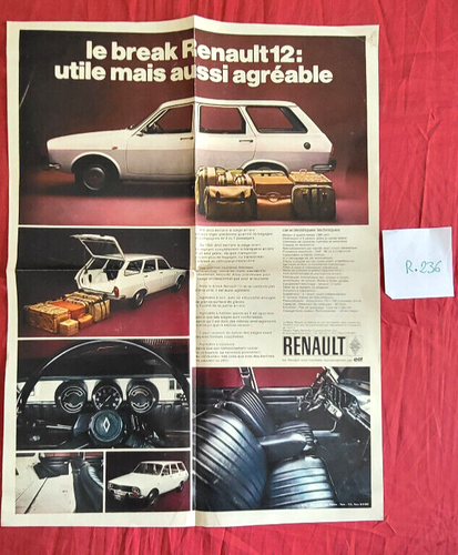 R.236 / RENAULT 12 Break et gamme 1971 ( R8 GORDINI ) / grand dépliant ...