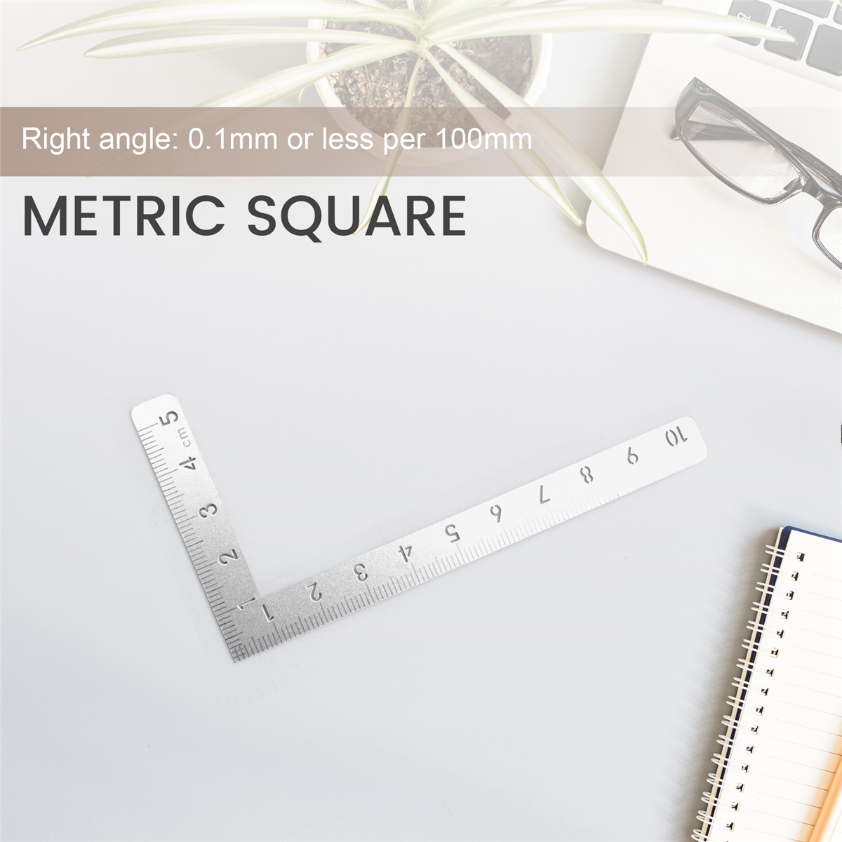 Square 10X5cm 90 Degree Stainless Steel Angle Ruler Small Turning ...