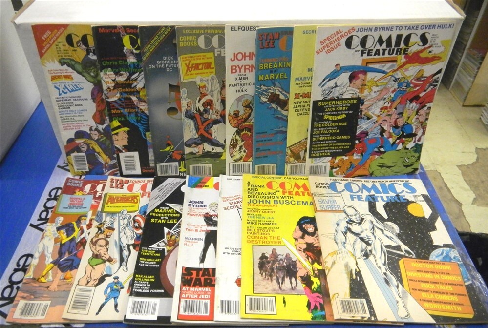 COMIC FEATURE MAGAZINE NEW MEDIA WOLVERINE SPIDERMAN LOT OF 15 1980S VF ...