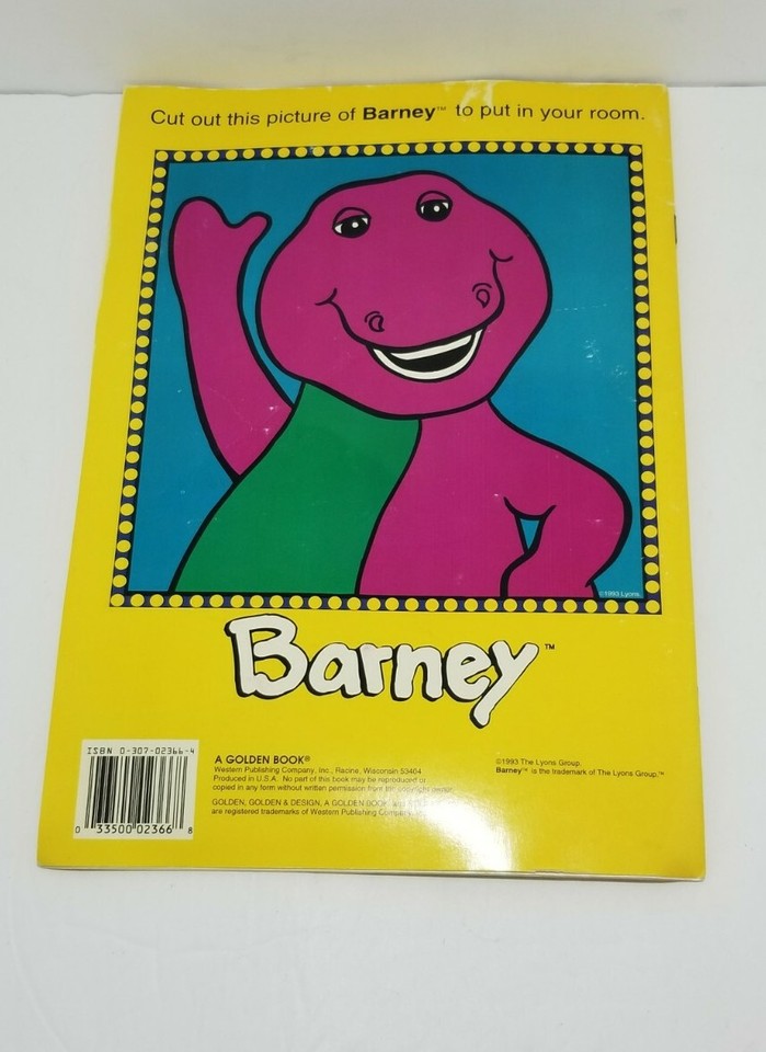 Barney & Friends Sticker Fun Book Lick Stick Coloring Vintage 1993 ...