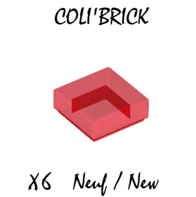 Lego 3070 b - 6x Plaque Lisse / Tile 1x1 - Trans Red - 30039 35403 NEUF ...