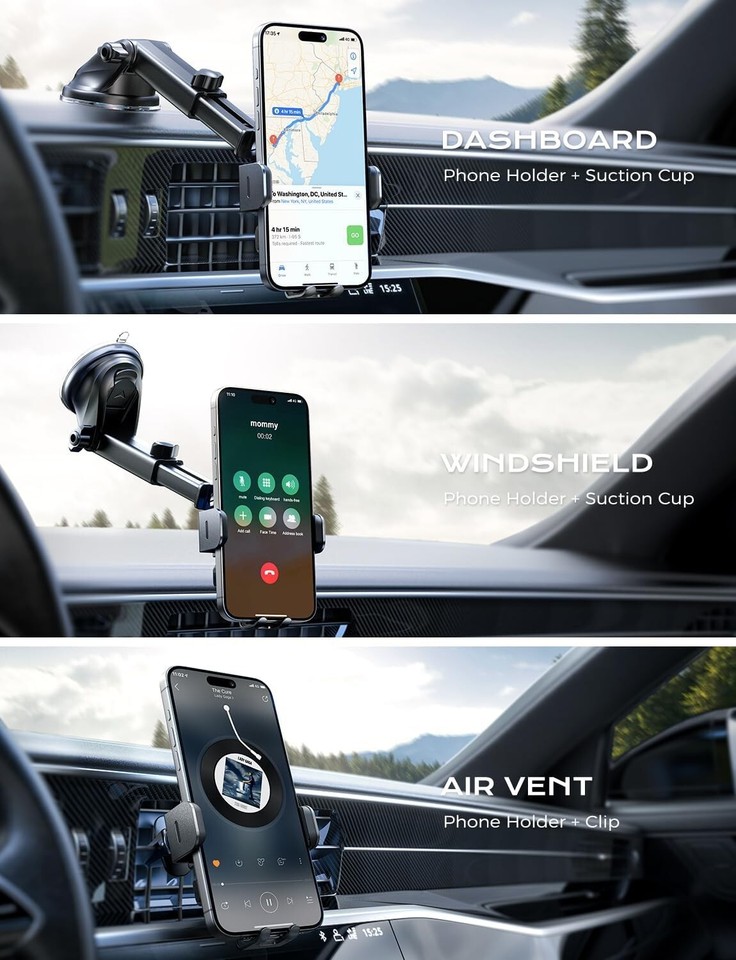 NEW Wireless Car Charger 15W Fast Charging Auto Clamp Car Charger Phone ...