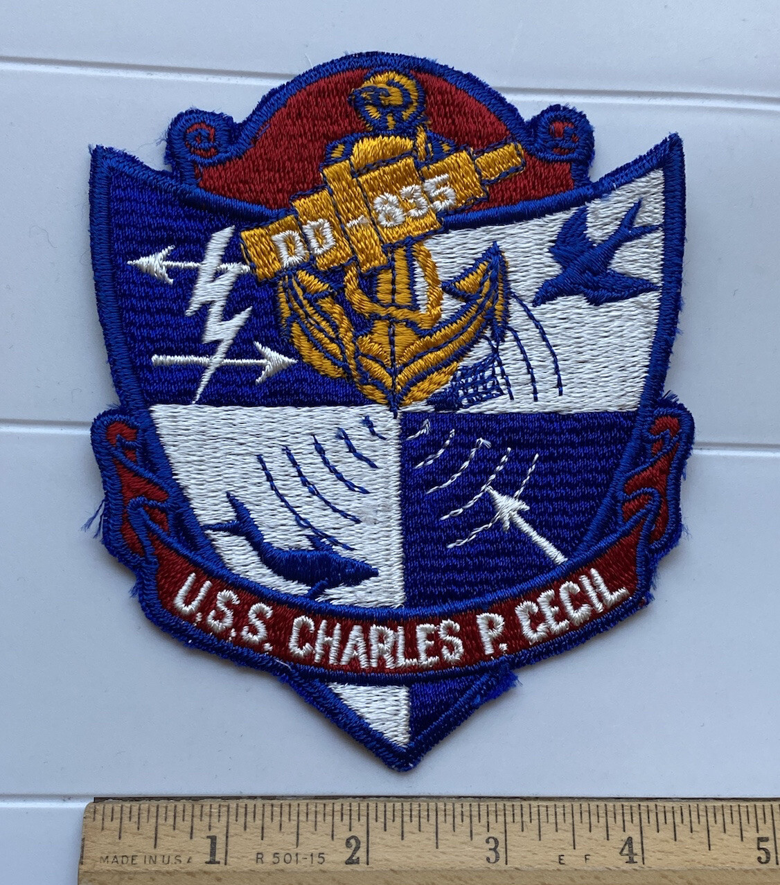 USS Charles P. Cecil DD-835 US Navy Destroyer Ship Embroidered Patch | eBay