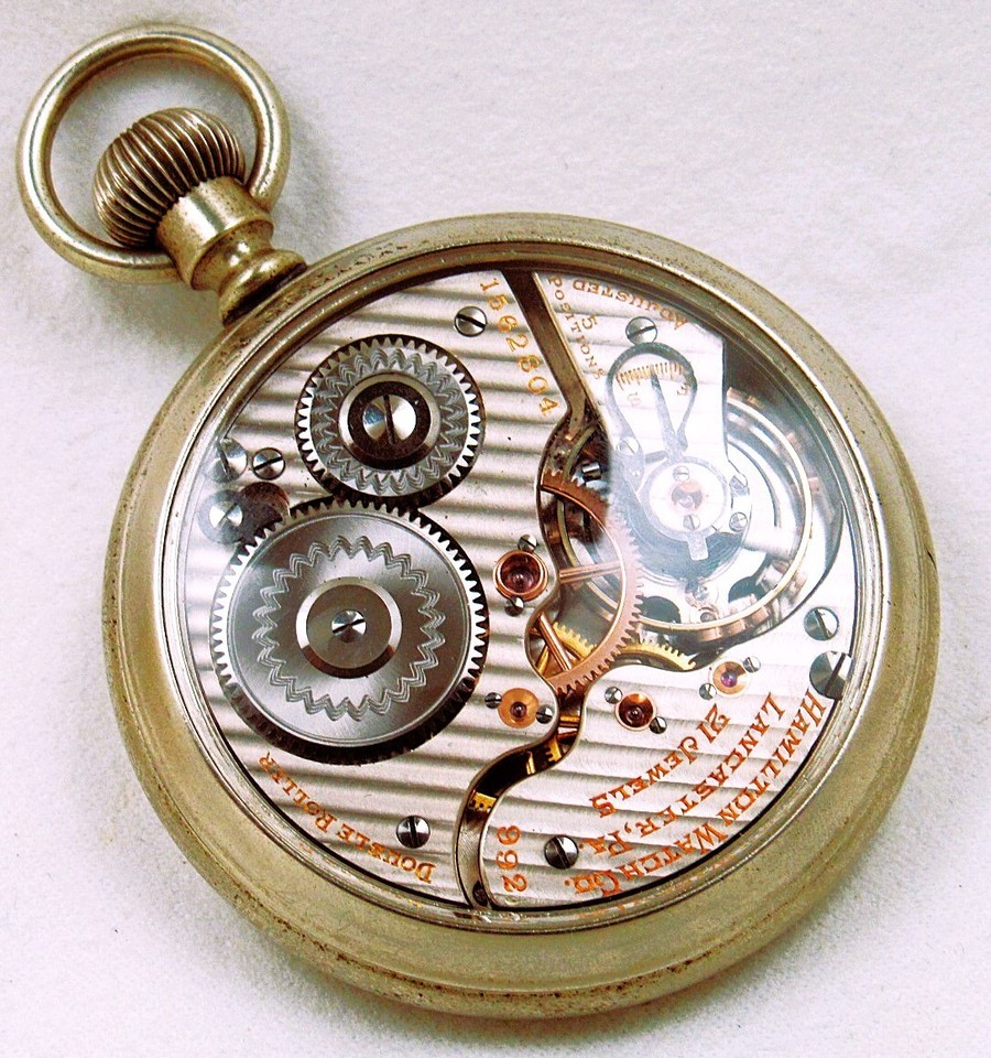 16s Hamilton Model 992 Railroad 21J Highly Damask Salesman Pocket Watch ...