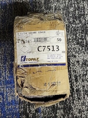 (LOT OF 50) Topaz 1-Hole Square Welded Cover Flat Blank Galvanized ...
