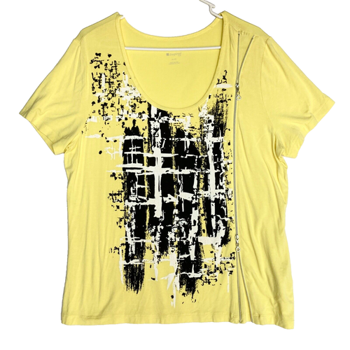 Vintage Inspired Top Women XL Yellow Zipper Clueless Valleygirl Shirt ...