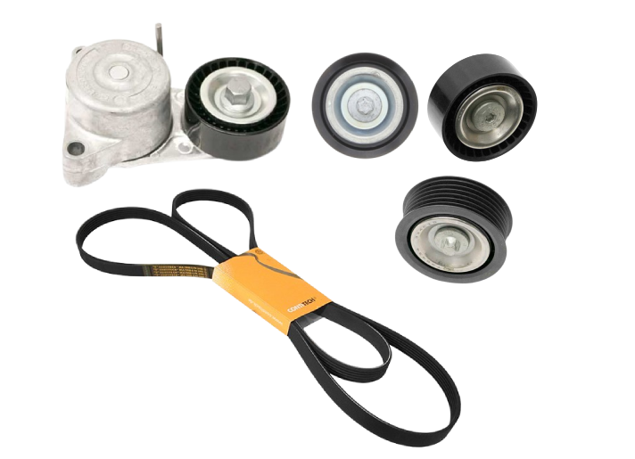 Drive Belt + 3x Idler Pulleys + Tensioner for MERCEDES G63 AMG (2013 ...