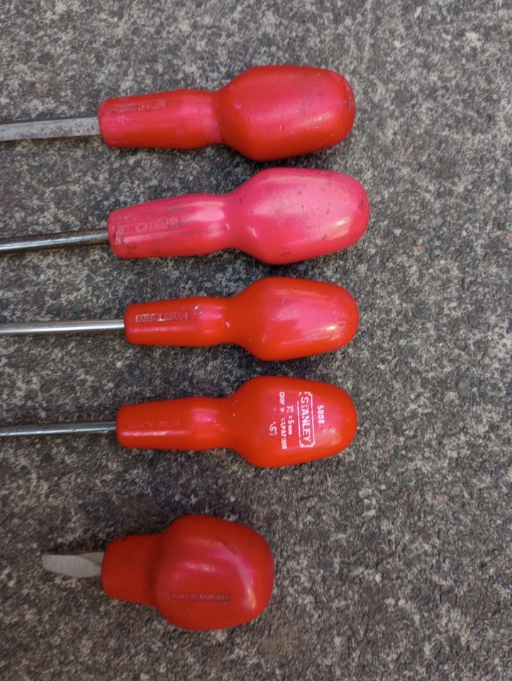 5 Vintage Stanley red handle screwdrivers | eBay UK