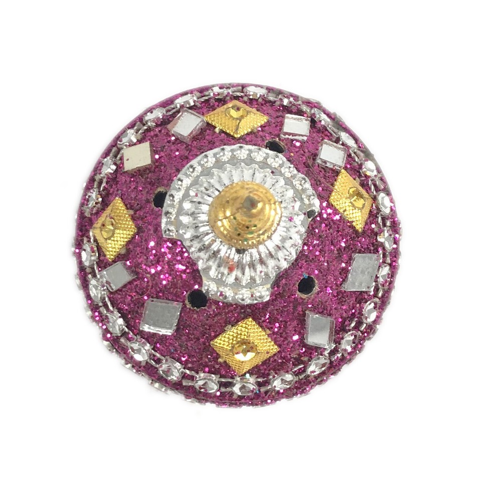 Traditional Kumkum Box Decorative Pink Sparkle Work Iron Vermilion BOX ...