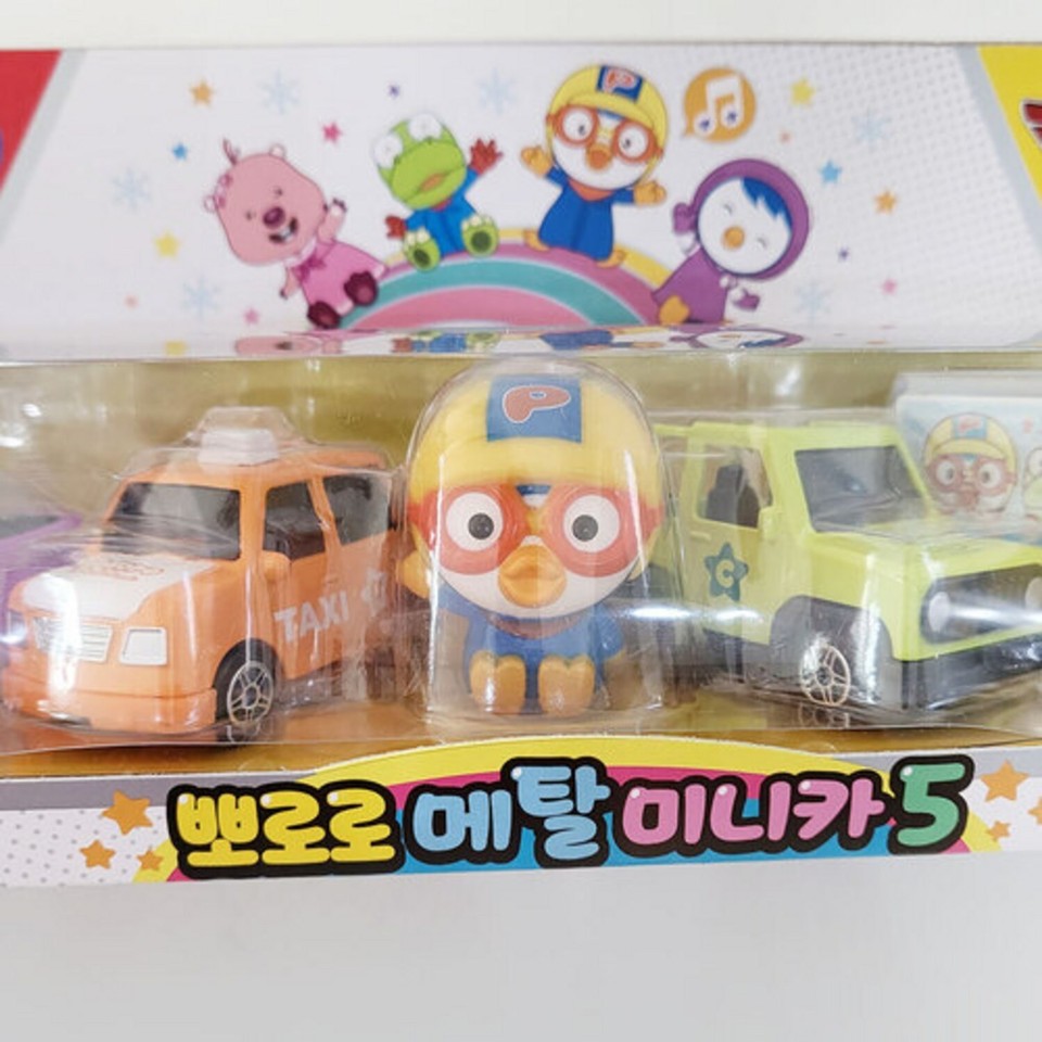 Pororo Metal Mini Car 4 Figure 1 Set Diecast Taxi Truck Korean Kids Toy ...