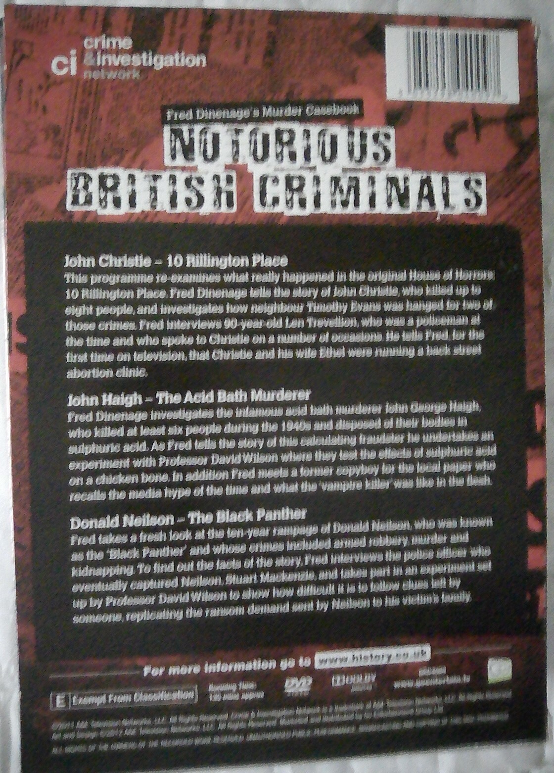 Notorious British Criminals & Lady Killers: 2 Very Good Condition DVD ...
