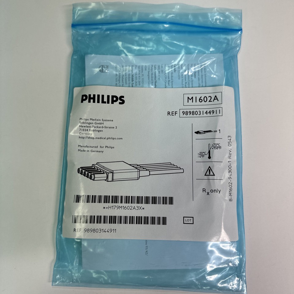 Philips 5-Lead ECG Chest Lead Set, Snap, M1602A | eBay