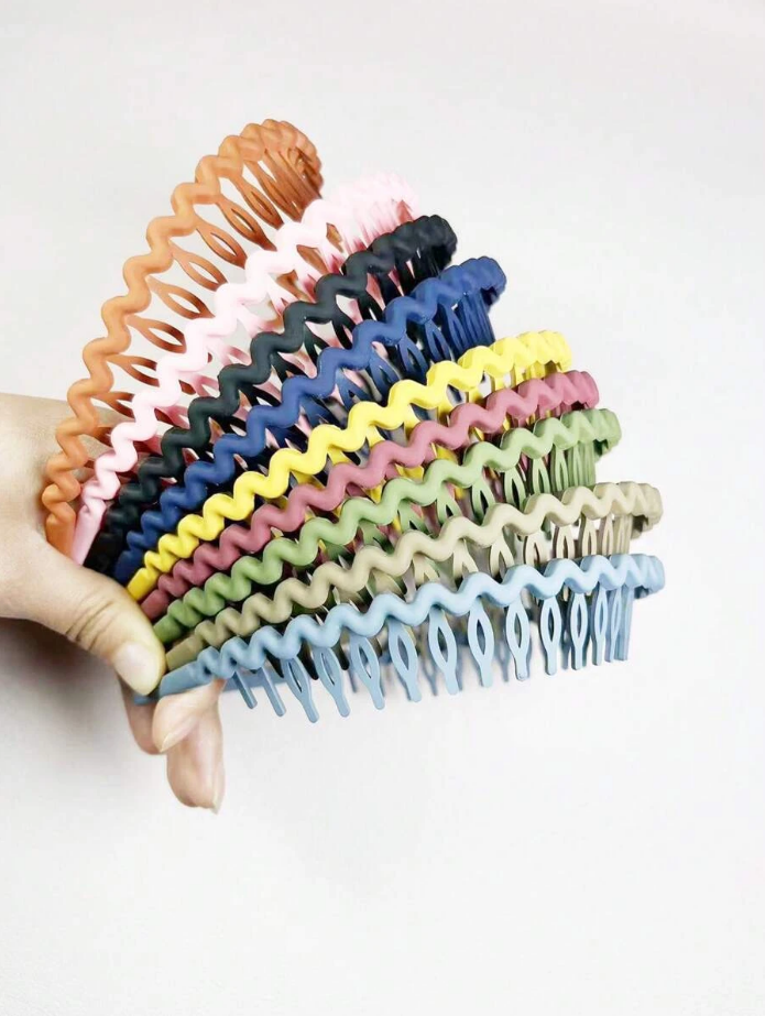 9PCS Women Resin Hair Comb Hair Band Non-slip Headband Hair Tires With ...