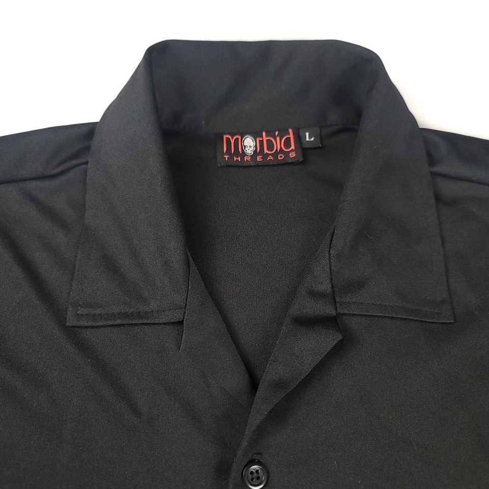 Vtg Morbid Threads Misfits Crimson Ghost Skulls Button Up Shirt Mens L ...