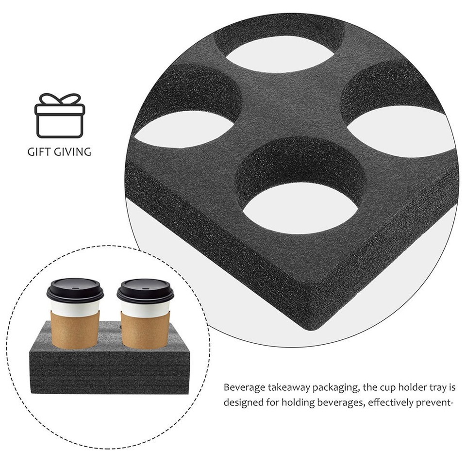 2Pcs Takeout Cup Trays Foam Coffee Carrier Cup Carry Holder Drink ...