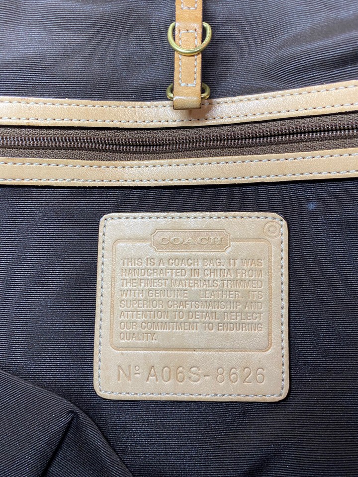 Coach Beige/ Brown/ Orange Shoulder Strap Handbag Style# A06S-8626 | eBay