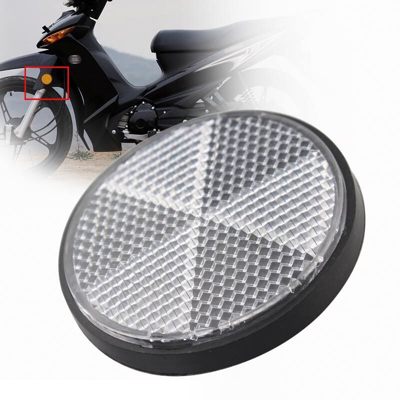 5Pcs Round Front Clear Reflector Set For Motorcycles Bikes Dirt Bikes ...