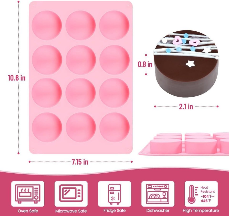 4Pcs Candy Molds Silicone Oreo Cookie Chocolate molds for Candy Cookies ...