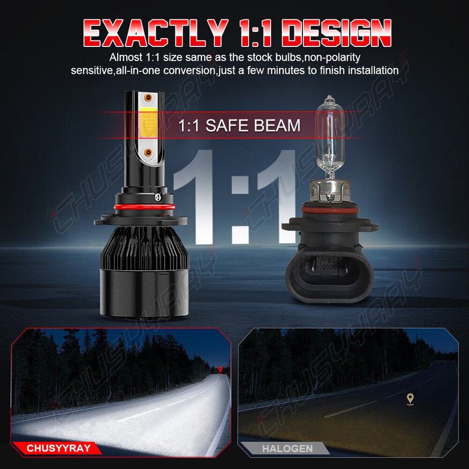 FOR Corvette C5 1997-2004 Combo 6pc Front LED Headlight Hi-Low Beam ...