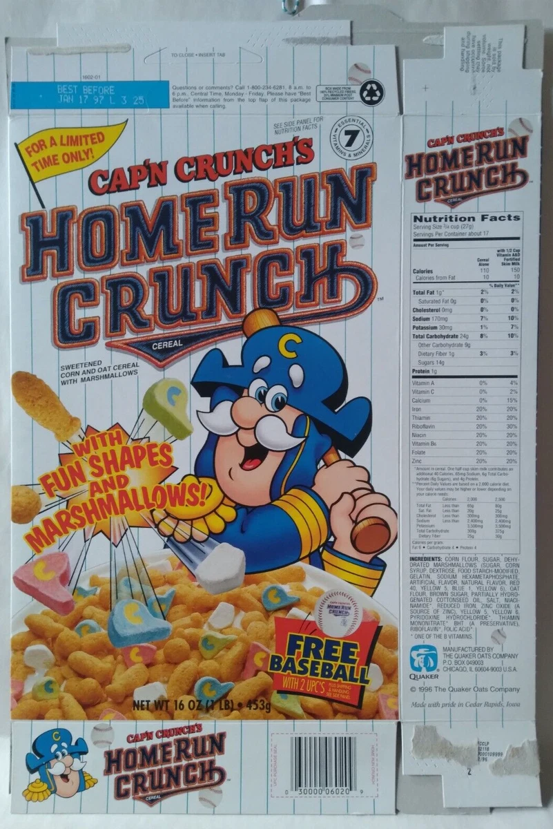 Captain Crunch Back Of Cereal Box