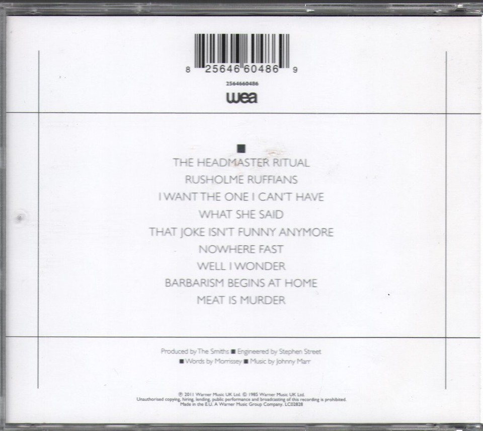 Smiths Meat Is Murder CD Europe Wea 2011 Remastered by Johnny Marr ...