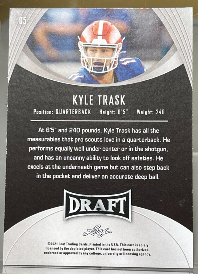 KYLE TRASK ROOKIE CARD 2021 LEAF XRC DRAFT RC TAMPA BAY BUCCANEERS | eBay