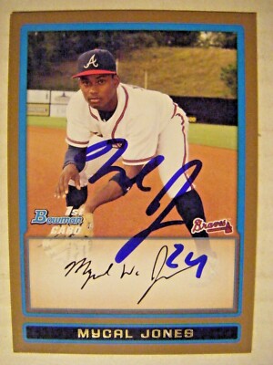 MYCAL JONES signed BRAVES 2009 Bowman Draft Gold baseball card AUTO ...
