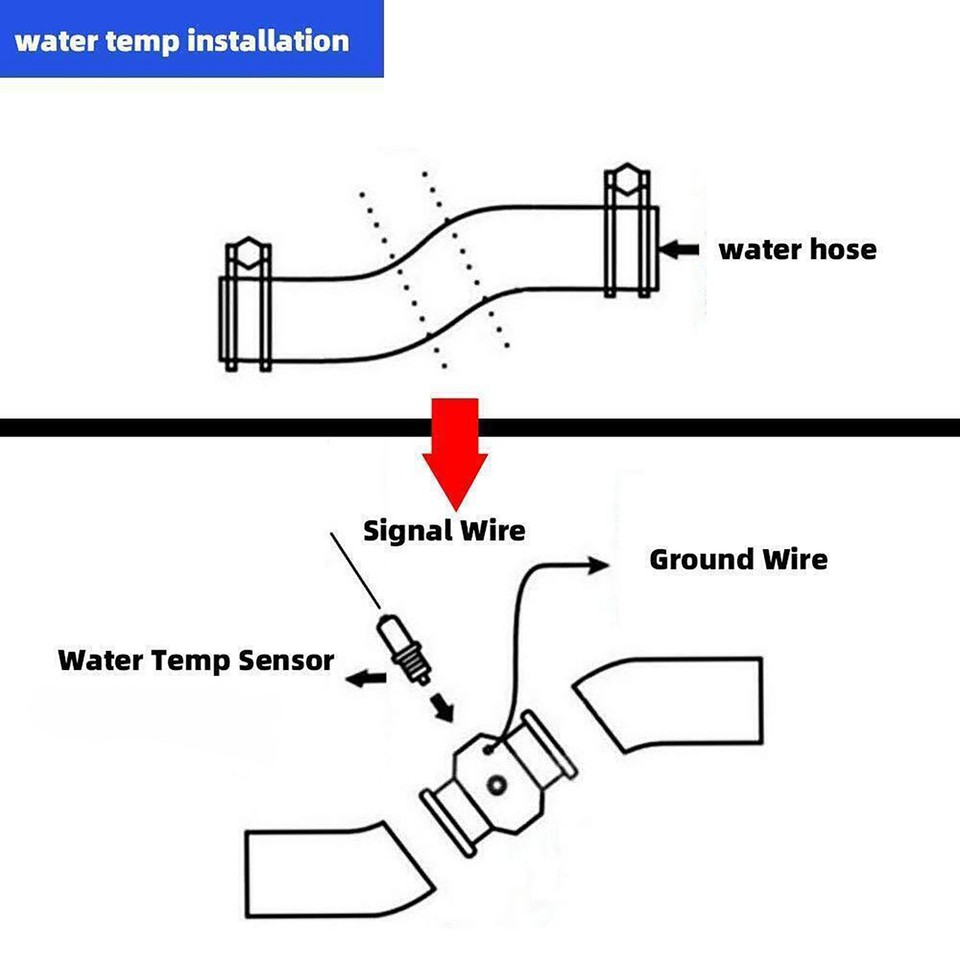 38mm Water Temp Temperature Joint Pipe Sensor Gauge Radiator Hose ...
