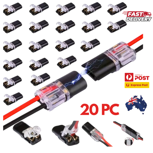 20pcs 12V connectors 2 pin Electrical Automotive Wire Cable Snap In ...