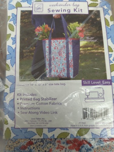 Weekender Bag Sewing Kit by June Tailor Generous 15" x 10" x 6" size ...