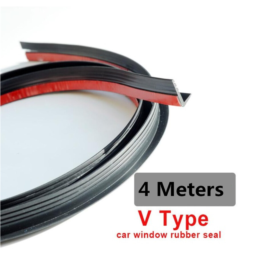 4M V Shape Seal Strip Car Windows Glass Trim Edge Moulding Rubber ...